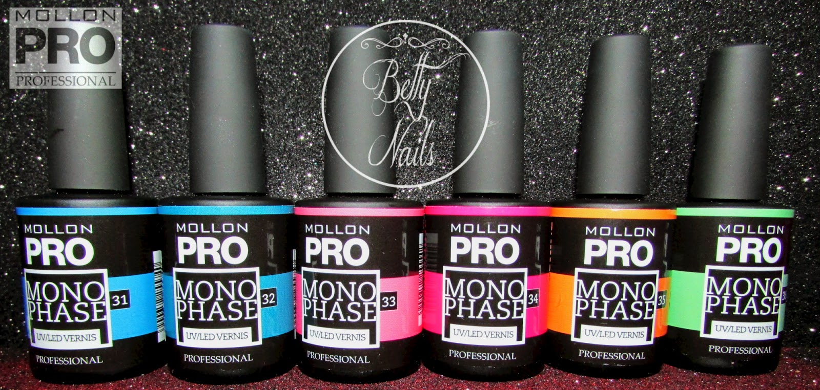 Betty Nails: Mollon Pro Monophase - III Collection 25 to 35 (4 Neons)