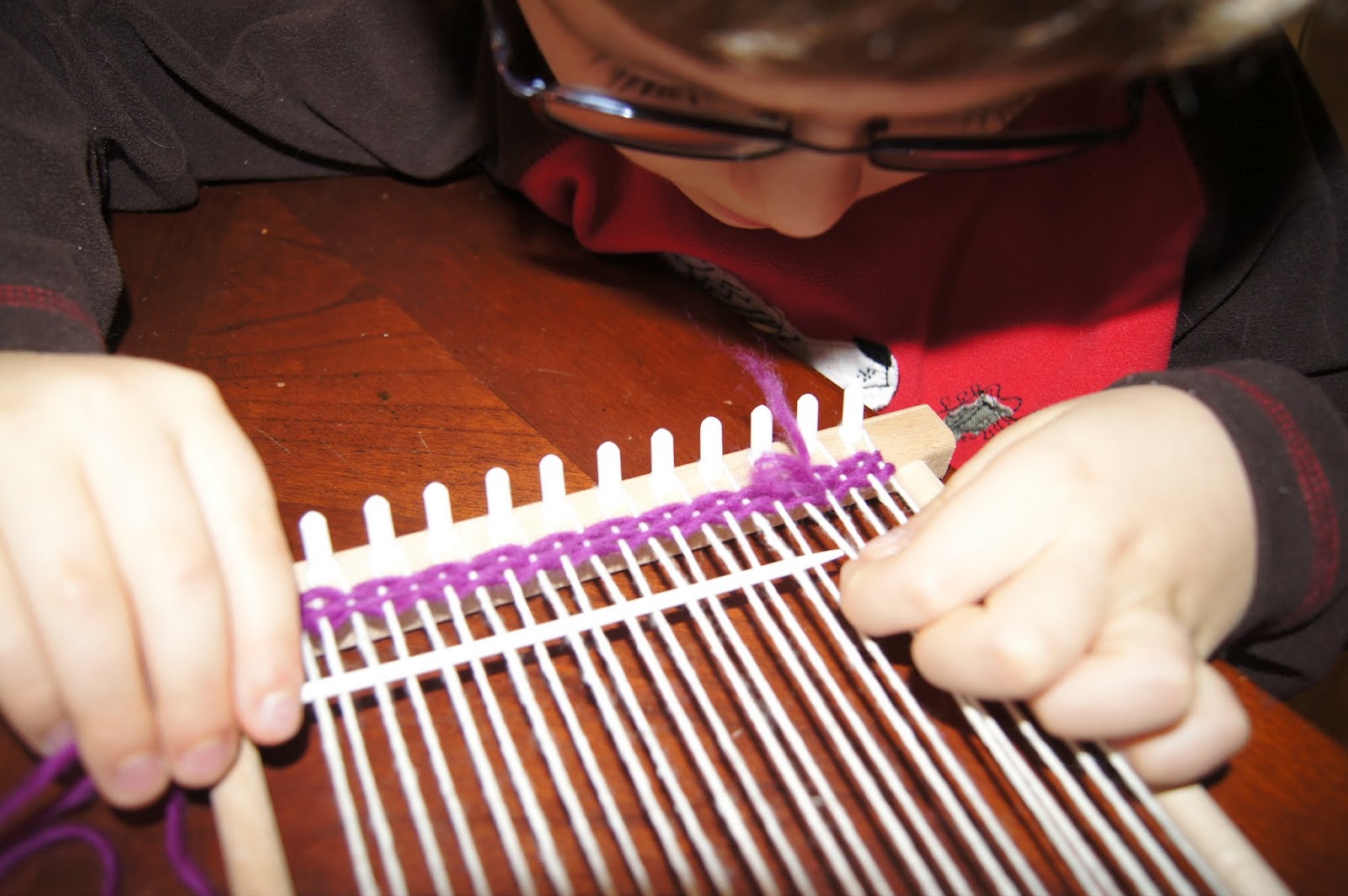 Weaving For Kids, Montessori Practical Life At Home Peg Loom Weaving ...