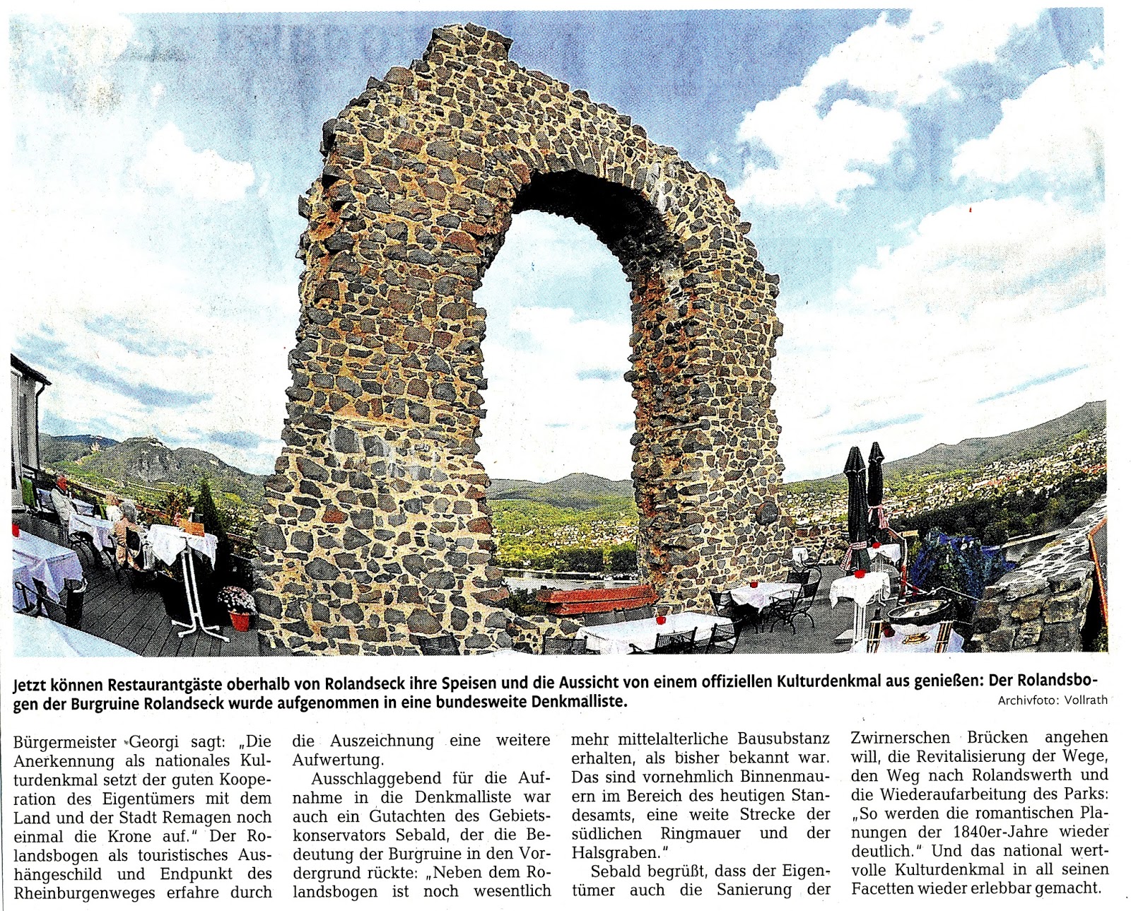 Weinbruderschaft Mittelrhein-Siebengebirge: Rolandsbogen national ...