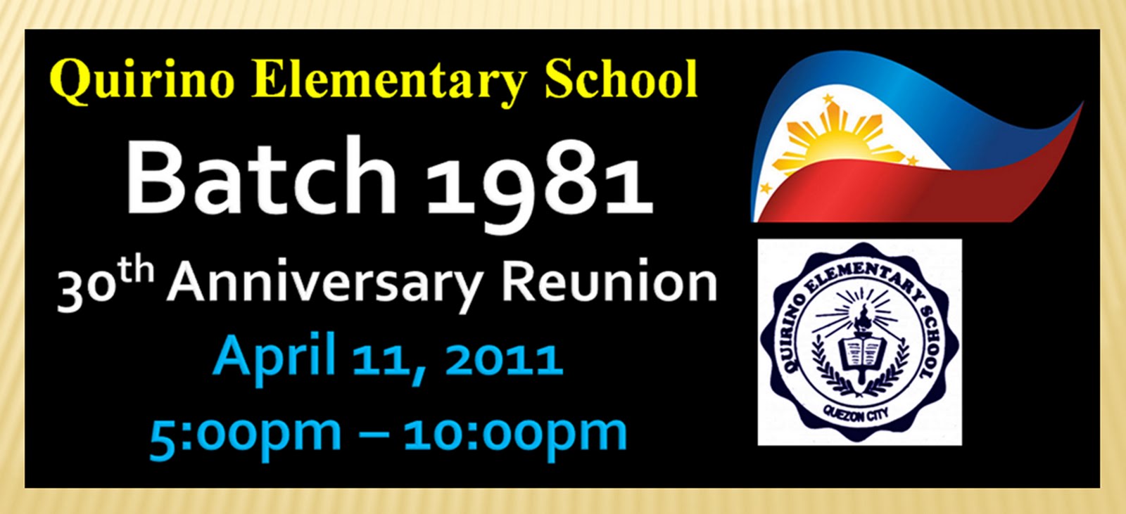 Curious Cat with X Lives: Quirino Elementary School Batch 1981 Reunion