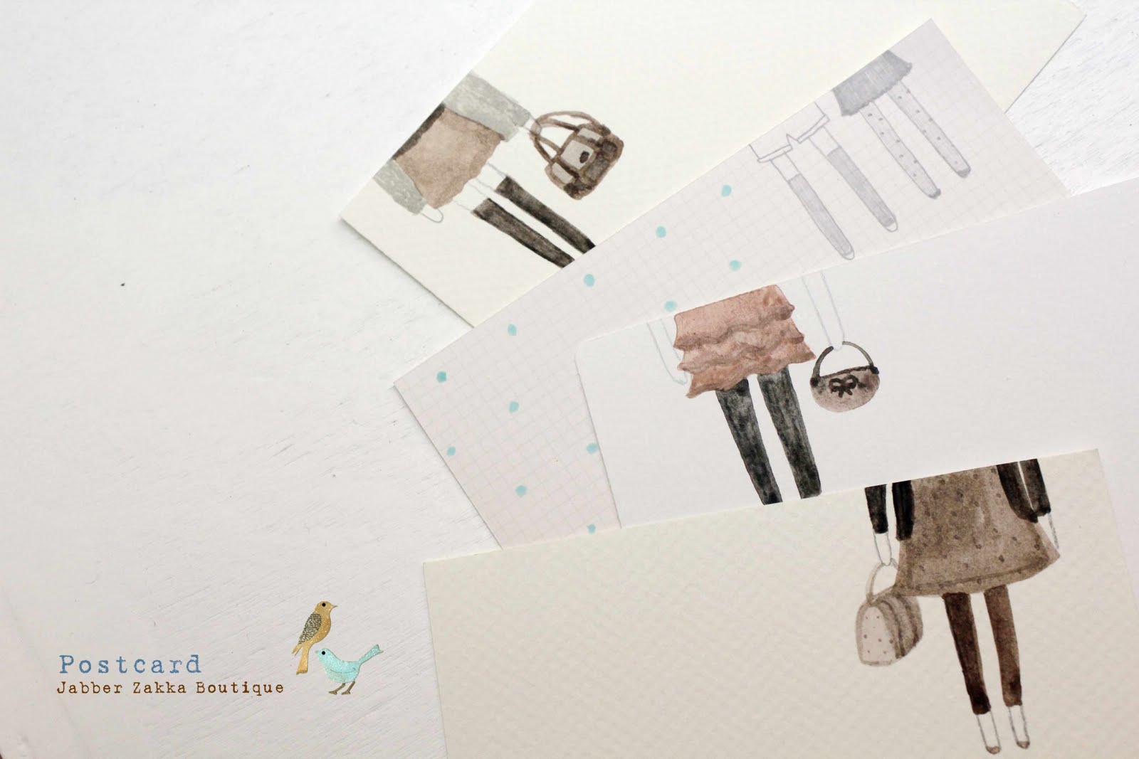 Jabber Zakka Boutique: Postcard 明信片 手繪卡片