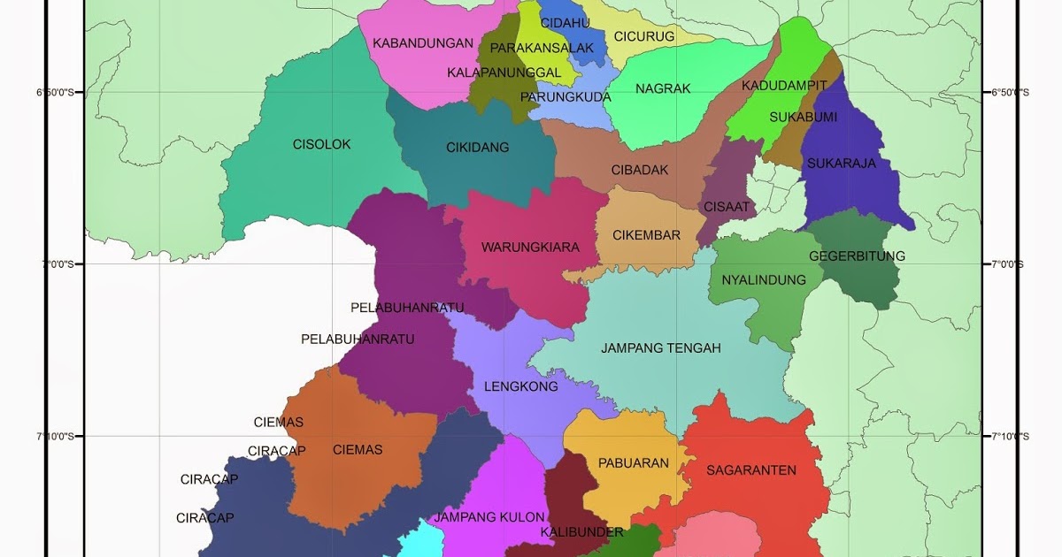PETA ADMINISTRASI KABUPATEN SUKABUMI ~ GEOGRAFI REGIONAL INDONESIA