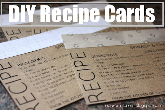Kayla LeBaron Interiors: DIY Recipe Cards {Tutorial}