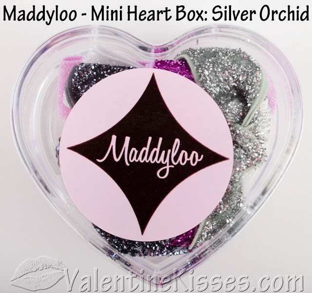Valentine Kisses: Maddyloo Mini Heart Box in Silver Orchid - hair ties ...