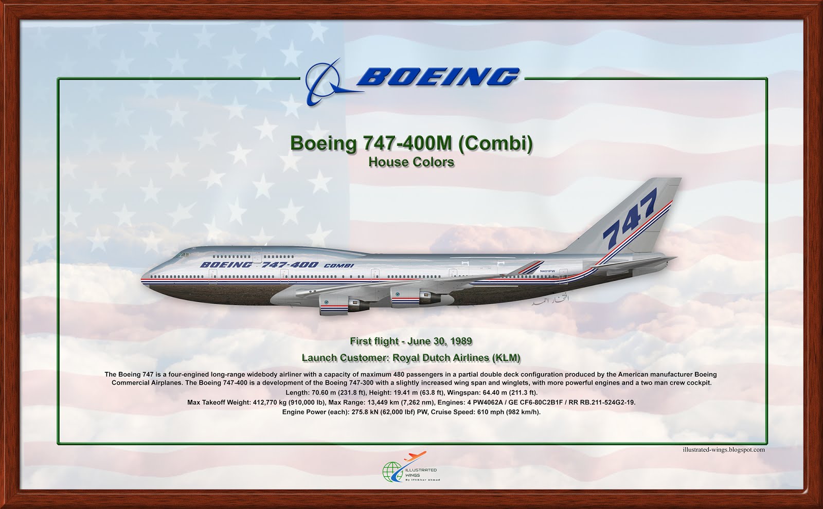 Illustrated Wings: House Color Series - Boeing 747-400Combi