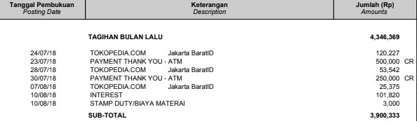 Contoh Perhitungan bunga kartu kredit pakai tagihan asli - Kartu Bank Contoh Perhitungan bunga kartu kredit pakai tagihan asli - Kartu Bank
