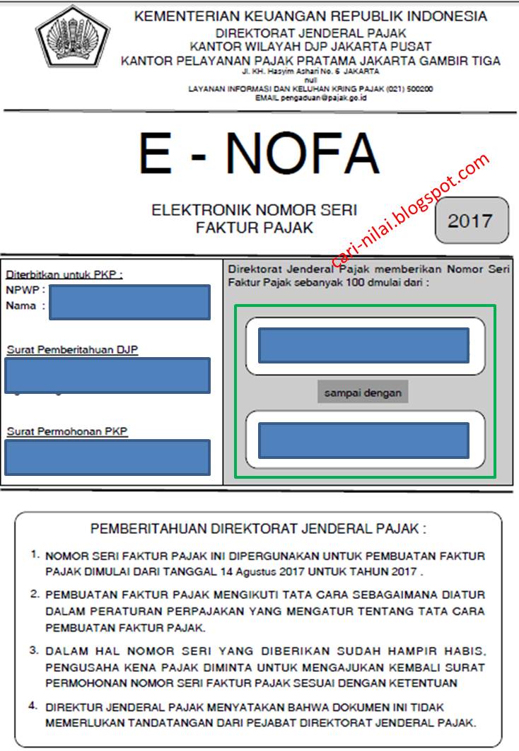 Permintaan NSPF Melalui Aplikasi e-Nofa Online - CARI NILAI