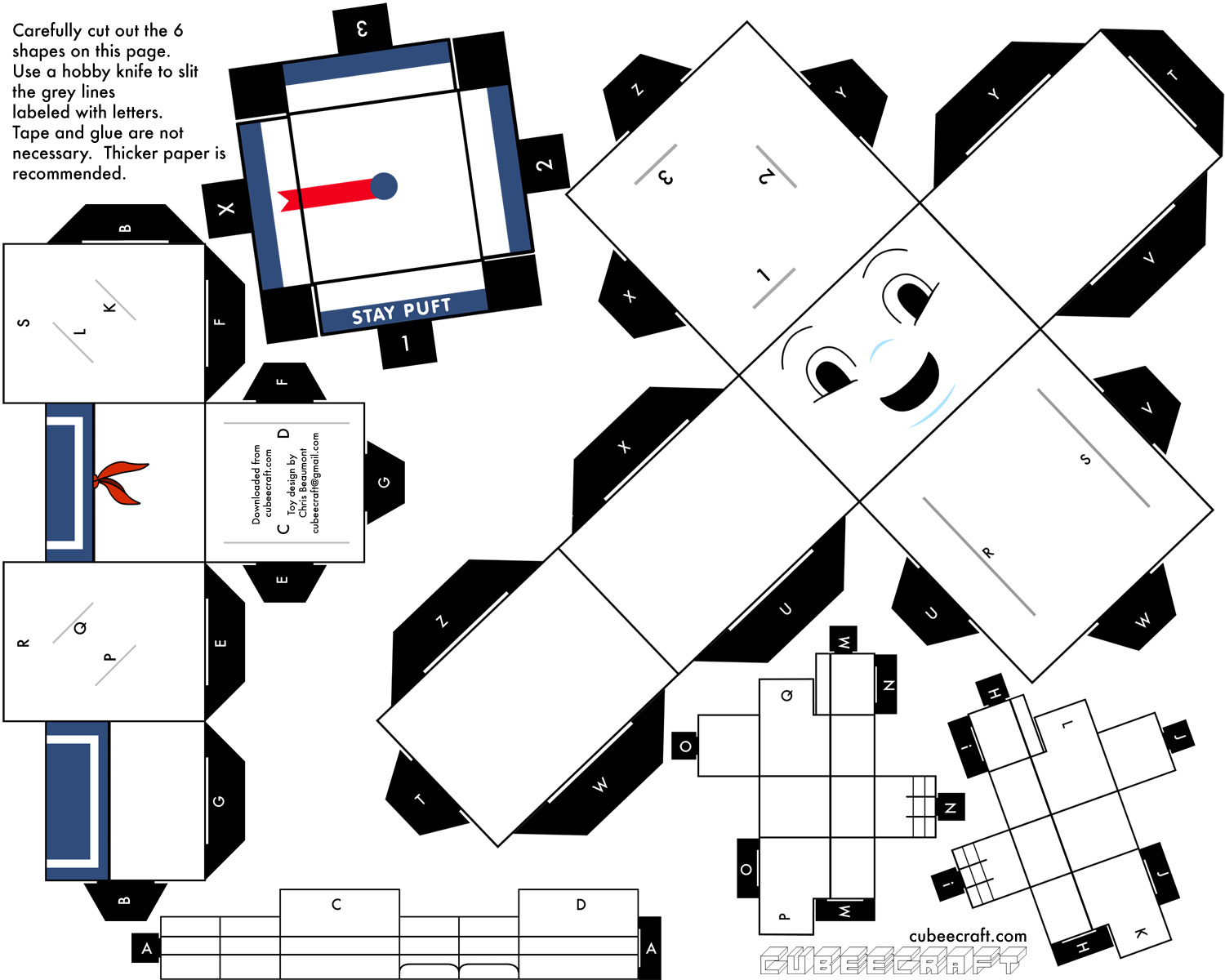 Adel's Book: Cube Paper Craft Some Cute Characters