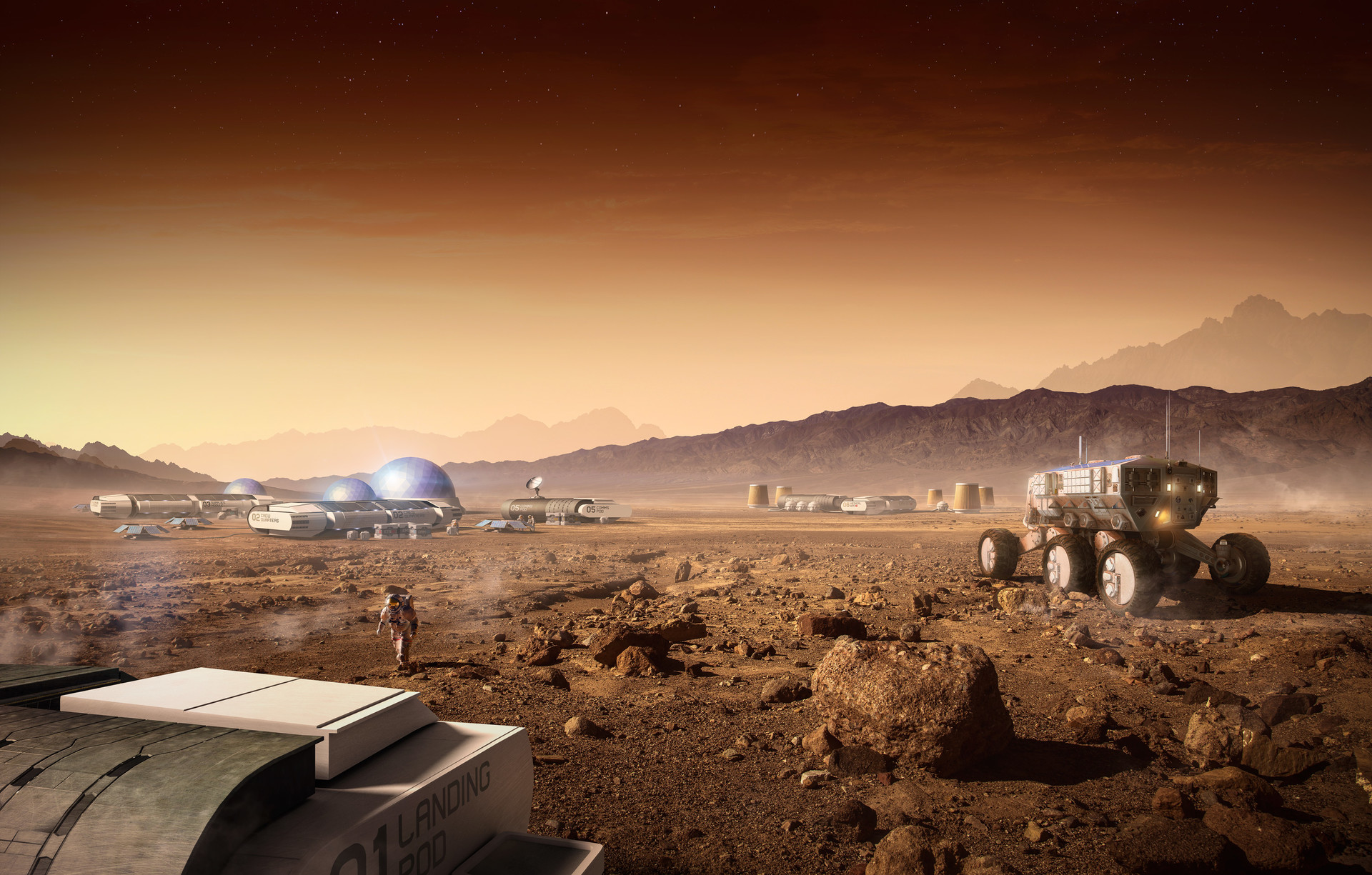 Mars base by Carles Marsal | human Mars