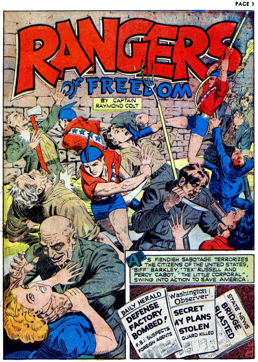 Pappy's Golden Age Comics Blogzine: Number 1248: Rangers of Freedom and ...