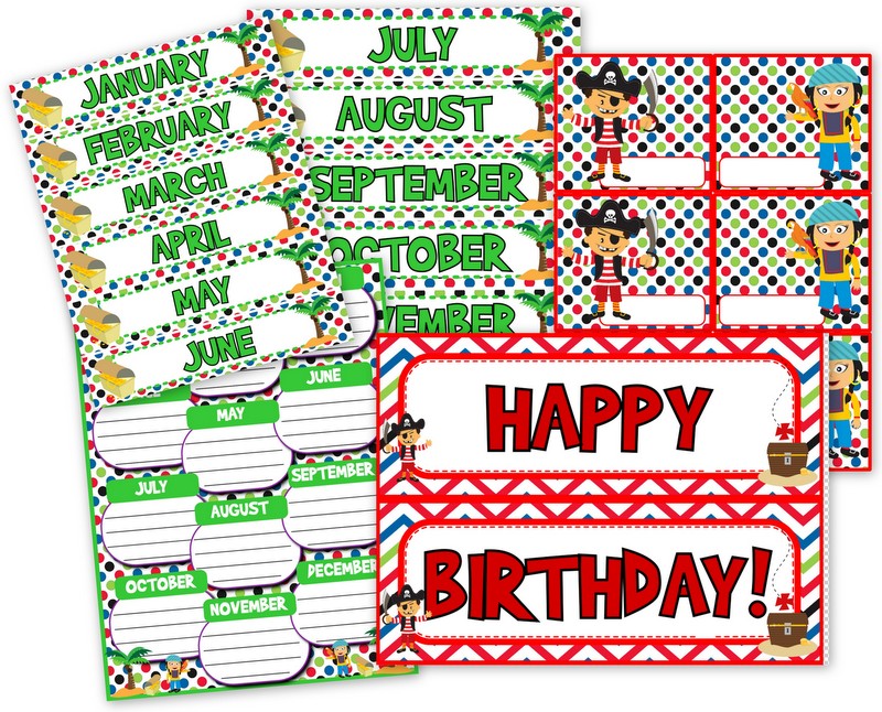 Pirate Themed Days of the Week FREEBIE and New Classroom Materials Pack ...