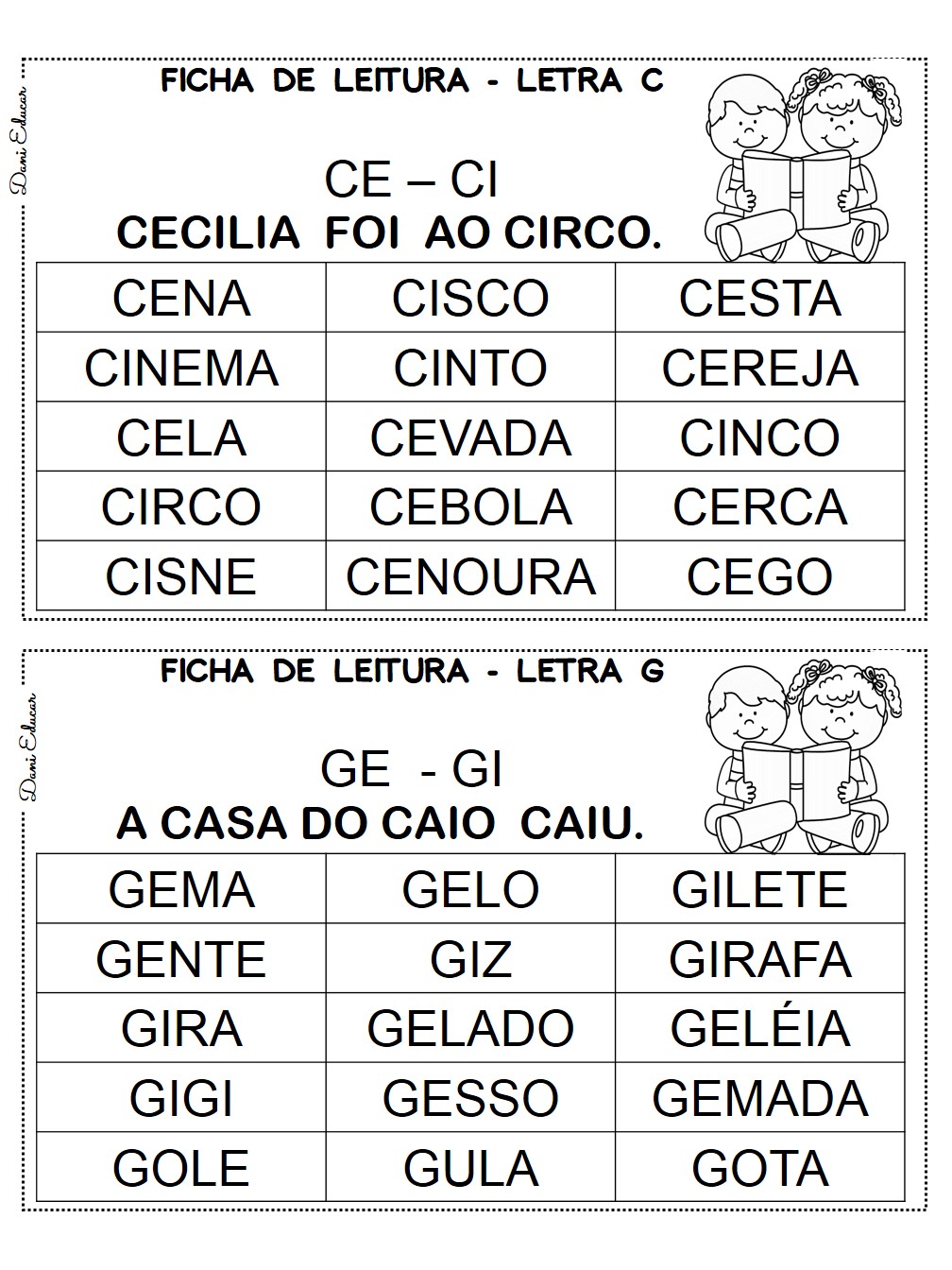 Ficha De Leitura Para 2 Ano - EDUCA