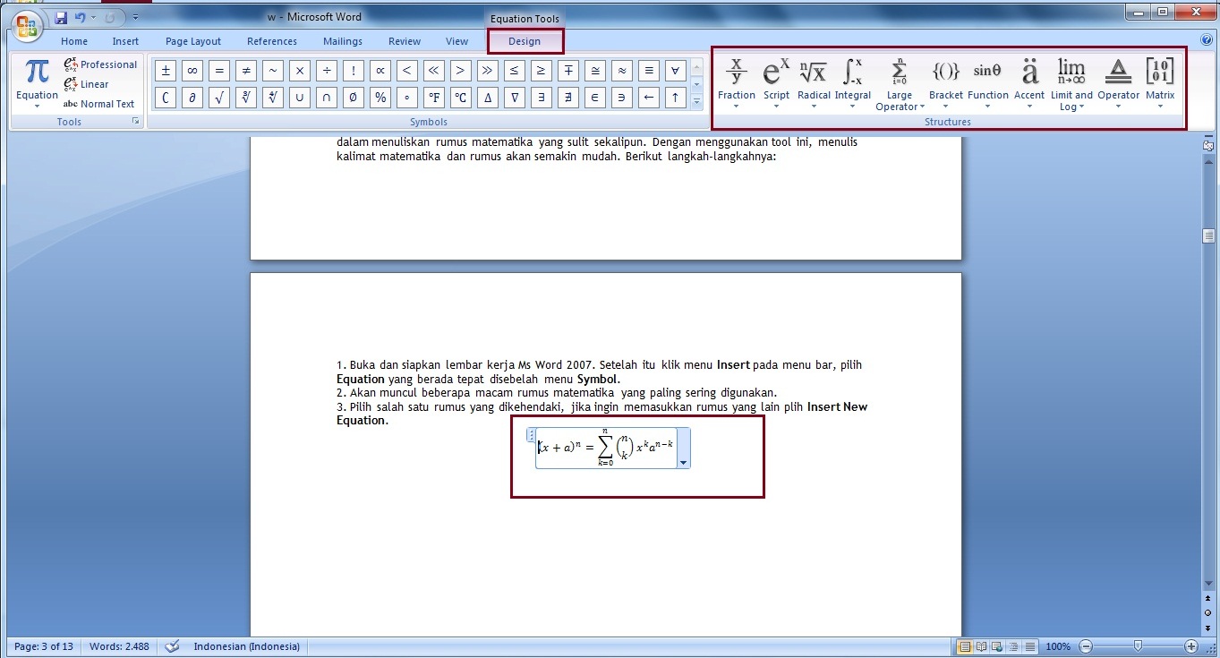 Kursus Komputer Microsoft Word: Cara Membuat Garis Pada Ms Word 2007 Terbaru