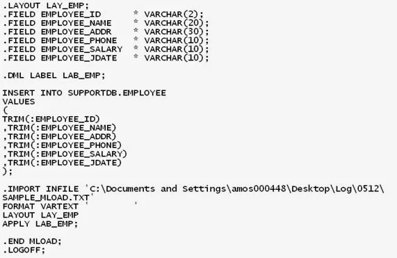 Multi Load (MLoad) In Teradata