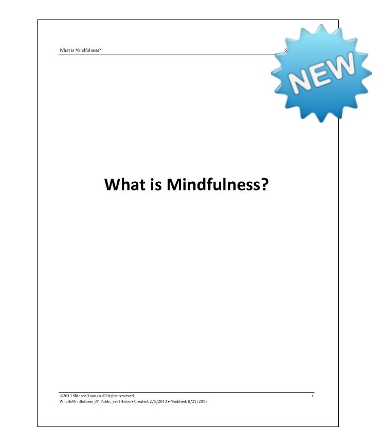 What Is Mindfulness? - Shinzen Young