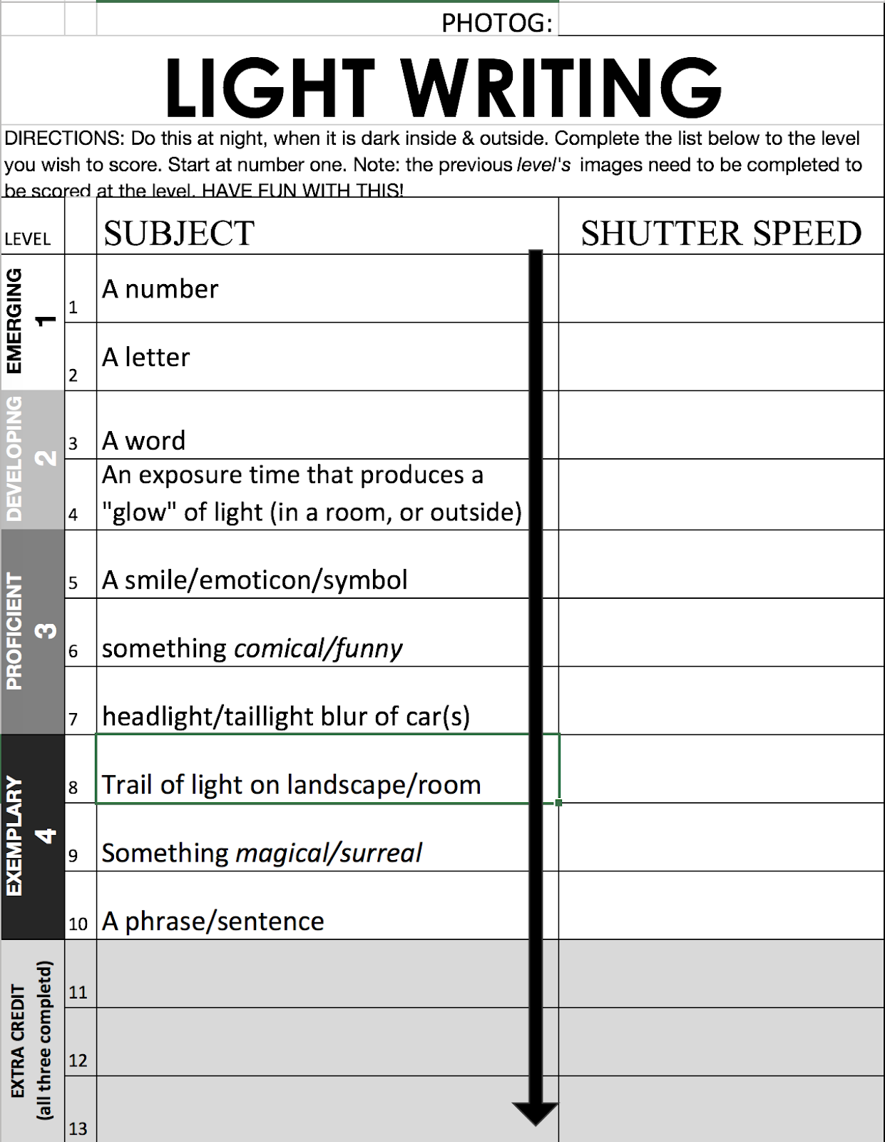 TIMBERWOLF PHOTOGRAPHY: PROJECT #8C: LIGHT WRITING