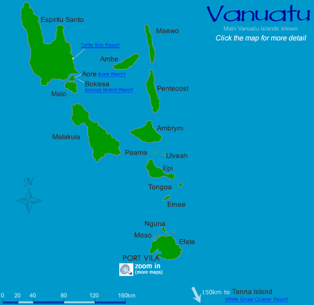 VANUATU - GEOGRAPHICAL MAPS OF VANUATU