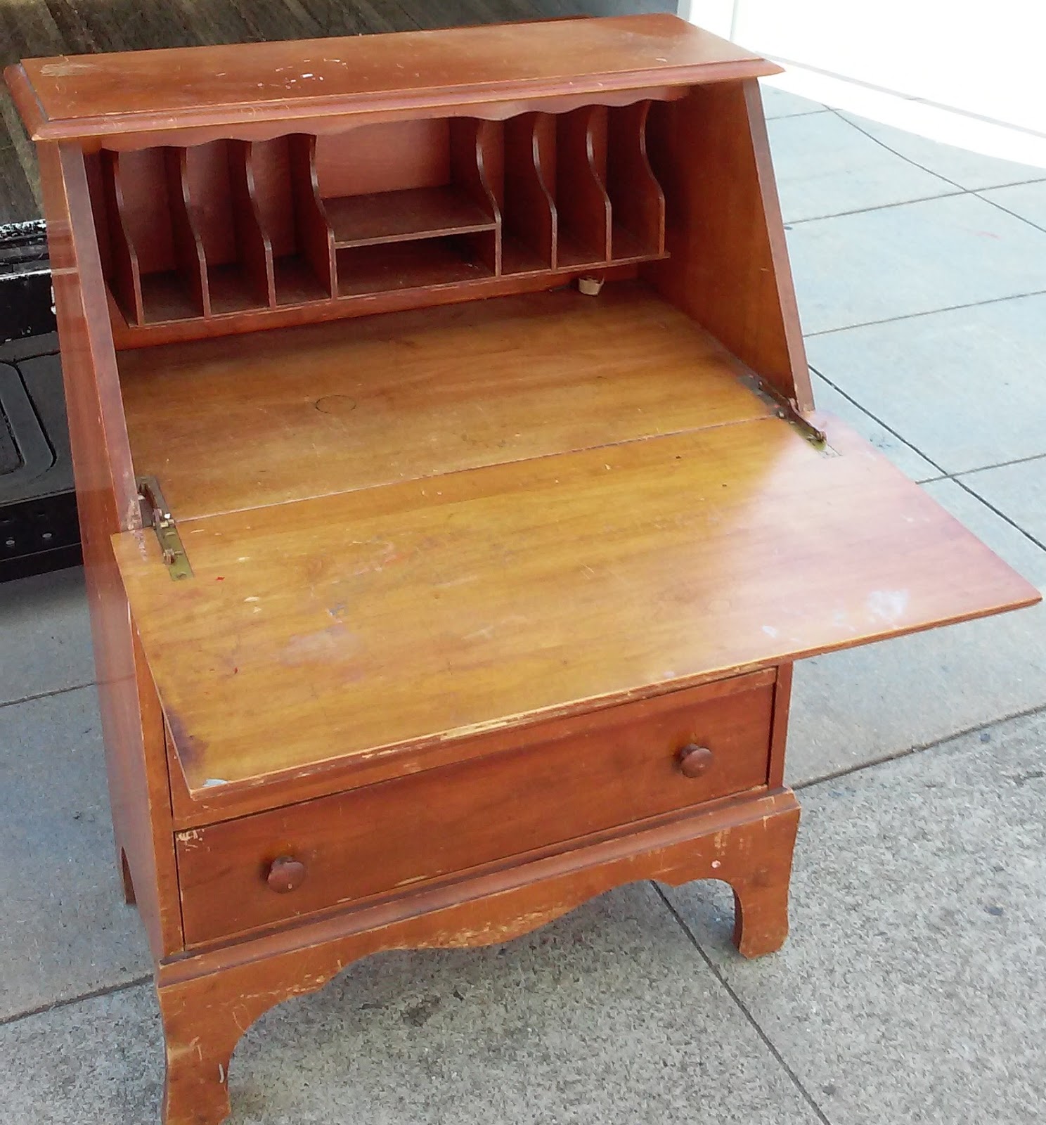 UHURU FURNITURE & COLLECTIBLES: SOLD - Colonial Style Secretary Desk - $40