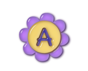 Alfabeto en Flores Moradas de Plástico. - Oh my Alfabetos!