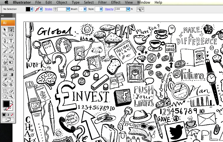 Illustration by Sarah J. Coleman: LIVE TRACE,