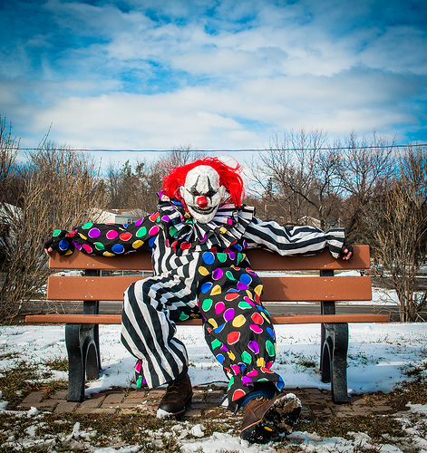 benchsite: Skeletons and clowns- scary benches come out of the closet
