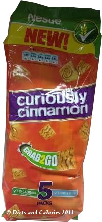 Diets and Calories: Nestle Curiously Cinnamon Grab 2 Go Bags - NEW