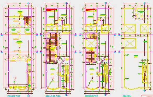 Descargar Planos En Autocad Dwg Plano De Vivienda Comercio 6x20 Dwg