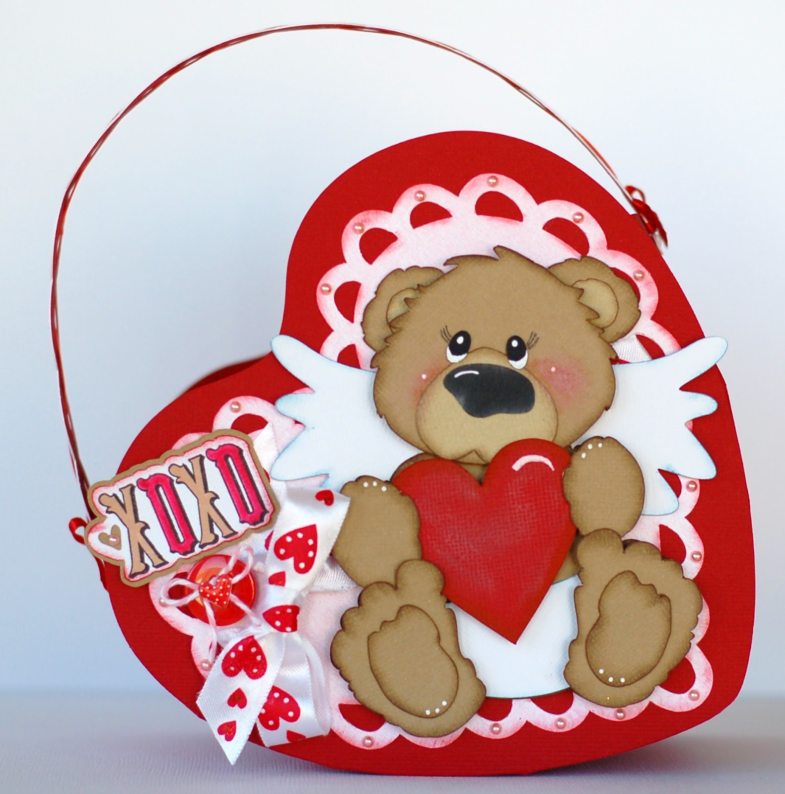 Paper Creations by Kristin: Valentine Bear Box with handle