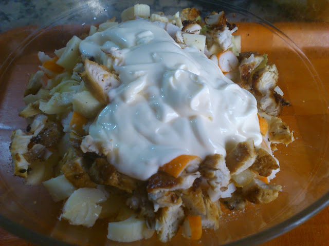 Un poquito de Nieves: ENSALADA TROPICAL CON PECHUGA DE POLLO