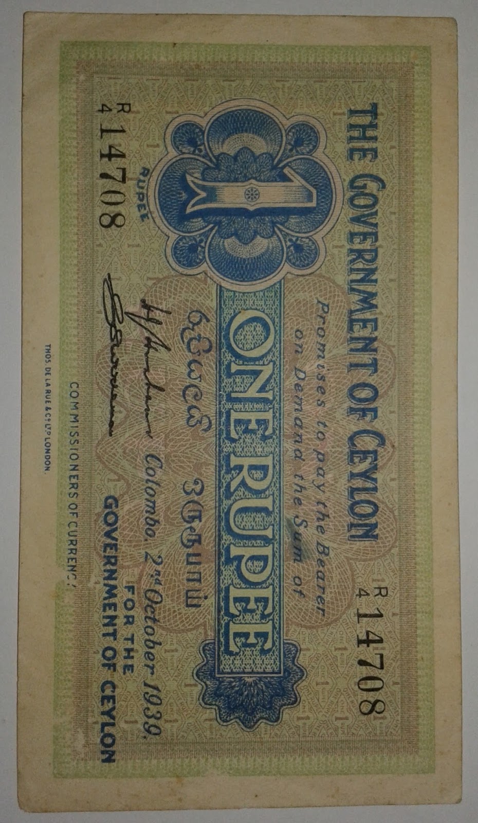 Ceylon Banknotes : 41 notes for sale - 24th December 2015