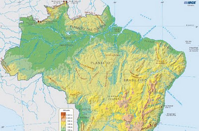 Online Maps: Brazil physical map