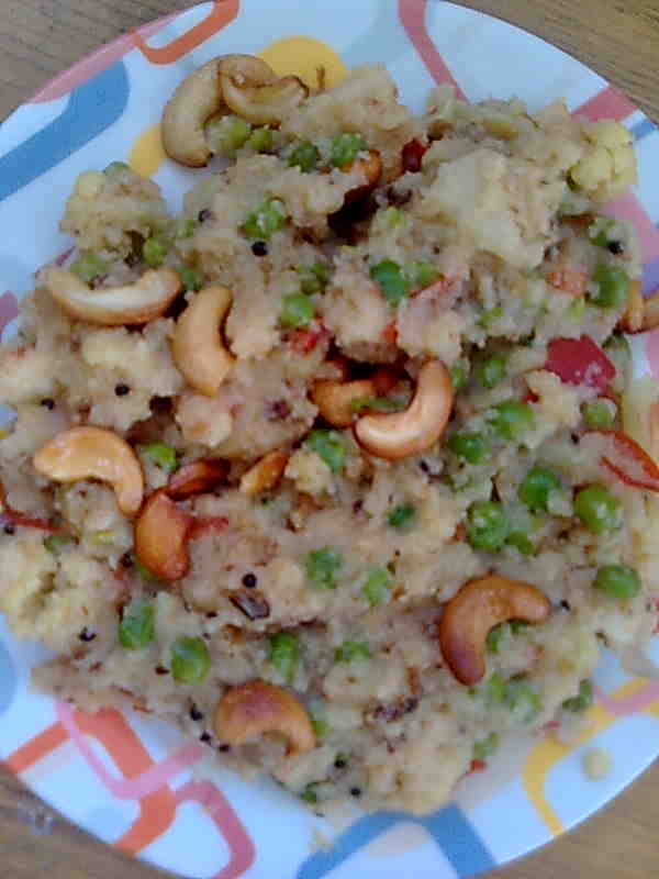 Fast Indian Recipes: Vegetable Rava (sooji) upma