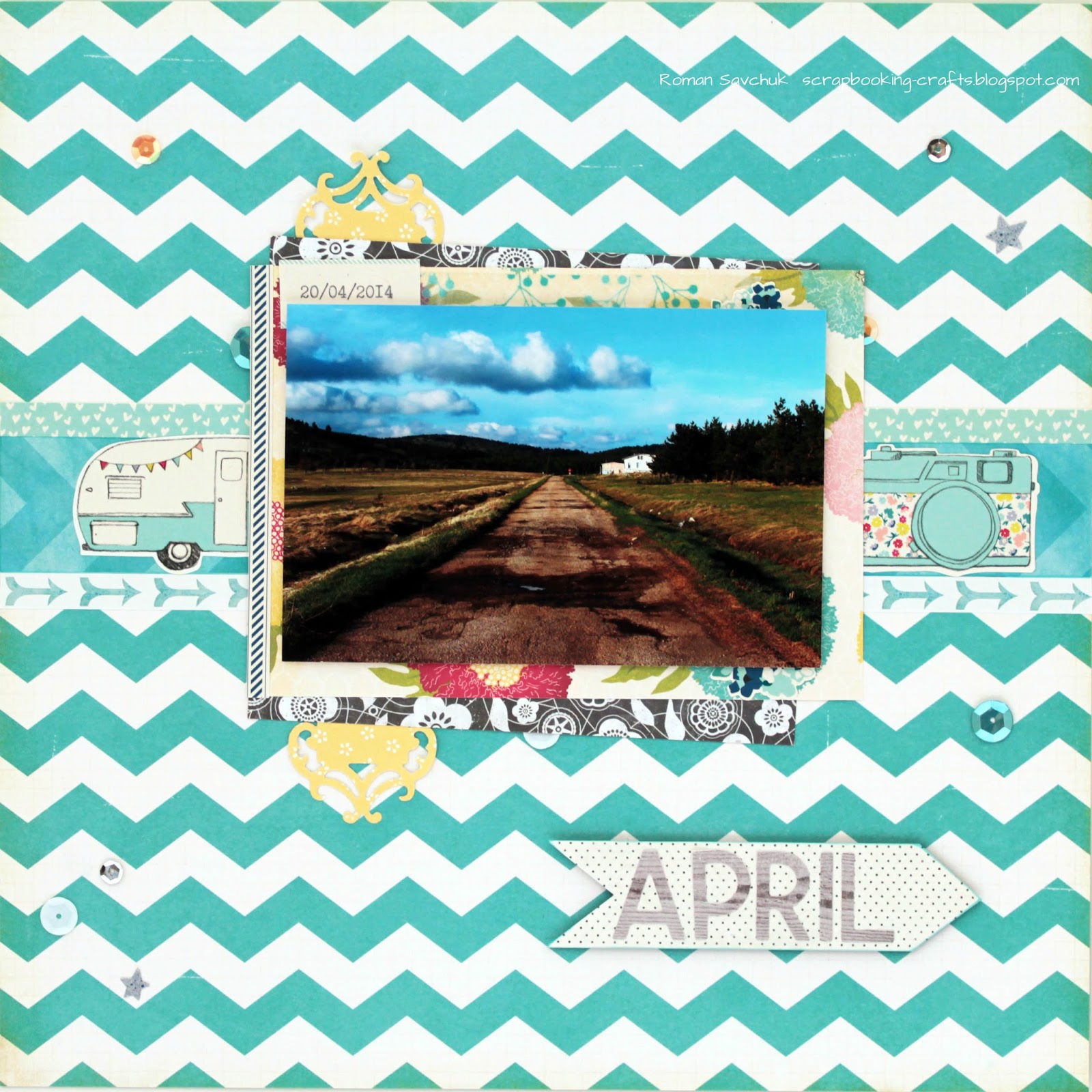 Scrapbooking Crafts: Страница APRIL