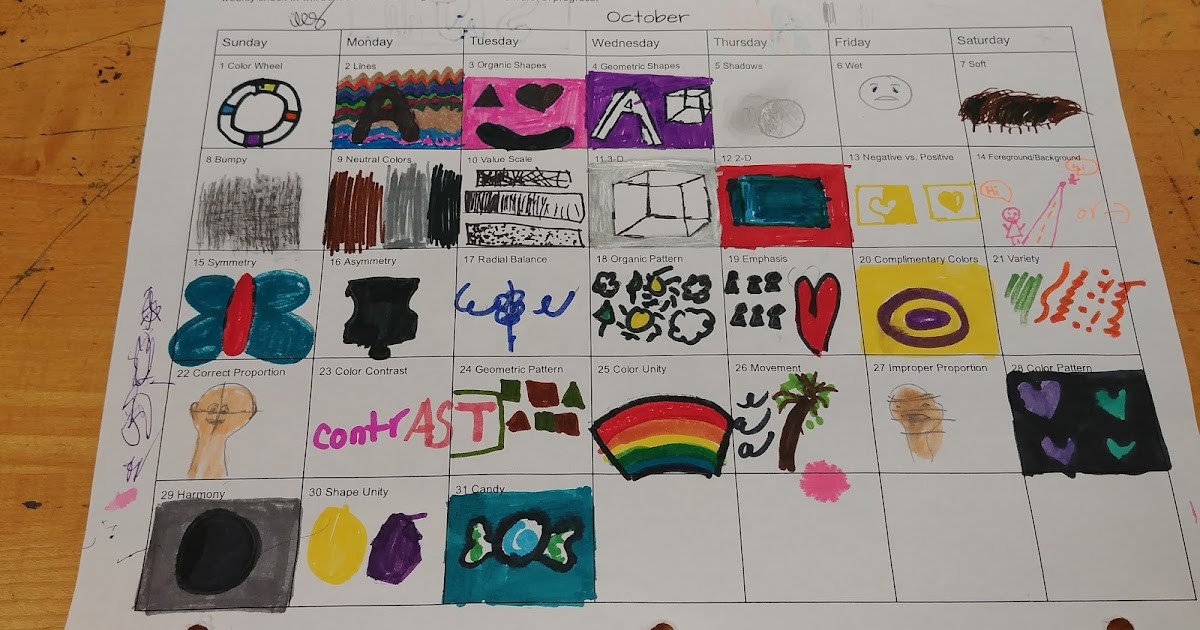 MsStrasserArt @ Oakdale Middle School: Doodle Calendars