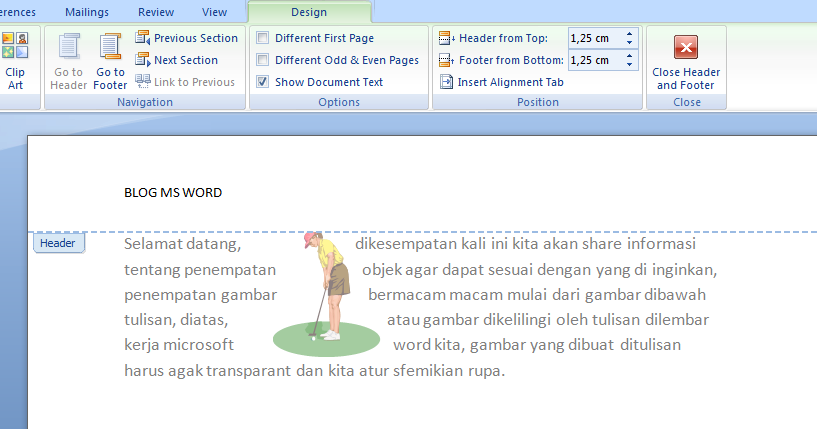 Menyisipkan Header And Footer Dilembar Kerja Microsoft Word! - Word ...