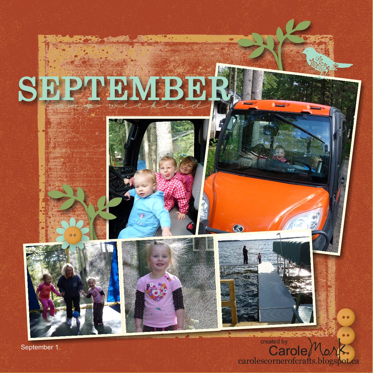 Carole's Corner of Crafts: MDS 130 September Long Scrapbook Page