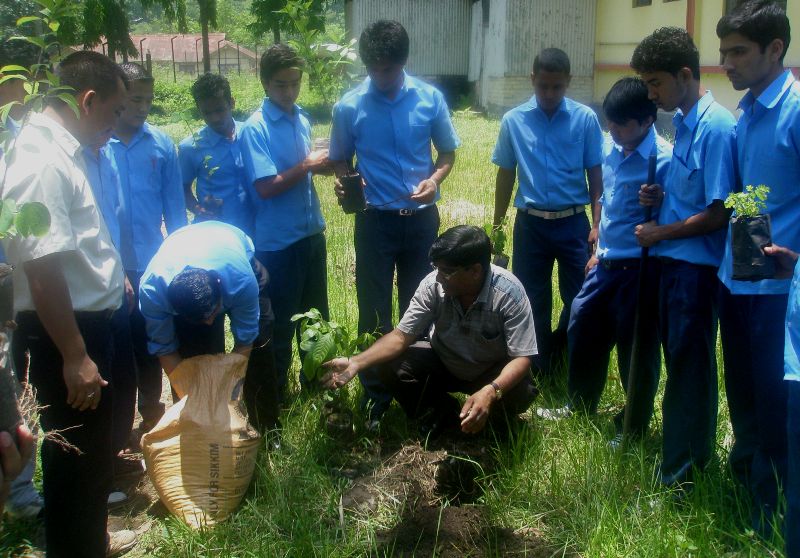 SIKKIMNEWS: PLANTATION DRIVE BY NSS VOLUNTEERS AT ITI RANGPO SIKKIM