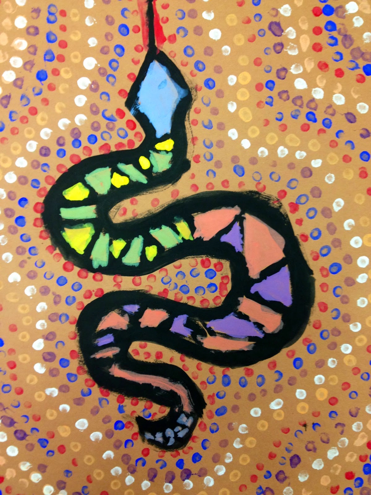 Art at Hosmer: Aboriginal Animal Dot Painting, Part 2
