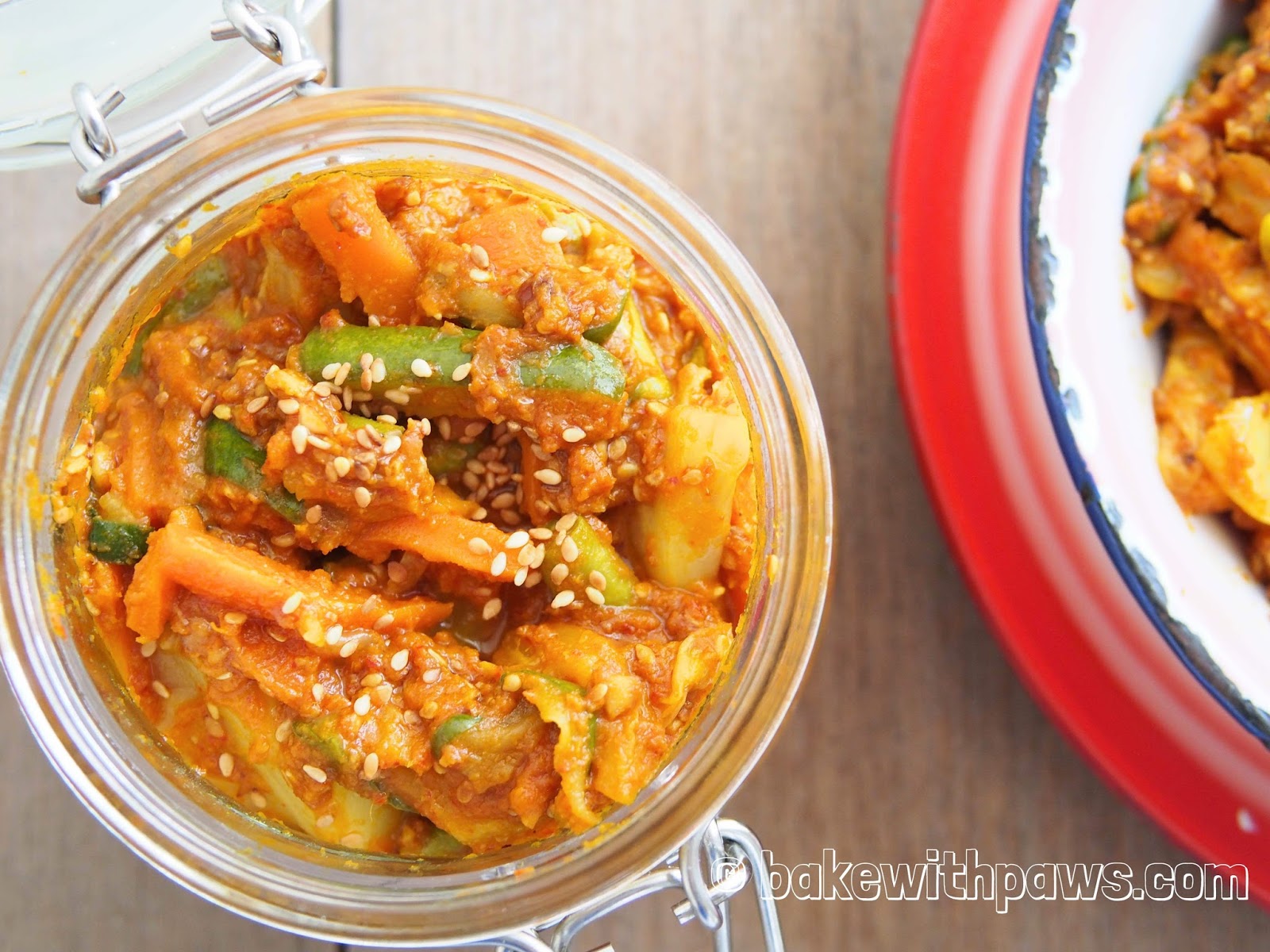 Penang Nyonya Acar (Spicy Mixed Vegetables Pickle) - BAKE WITH PAWS