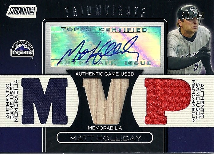 The Snorting Bull: Player Collection: Matt Holliday Autographs