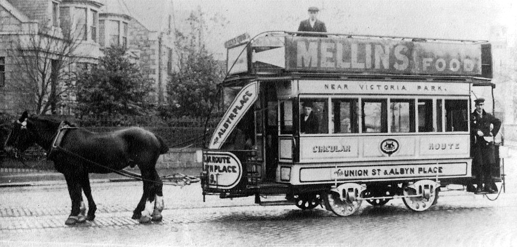 Tour Scotland: Old Photograph Horse Drawn Tram Aberdeen