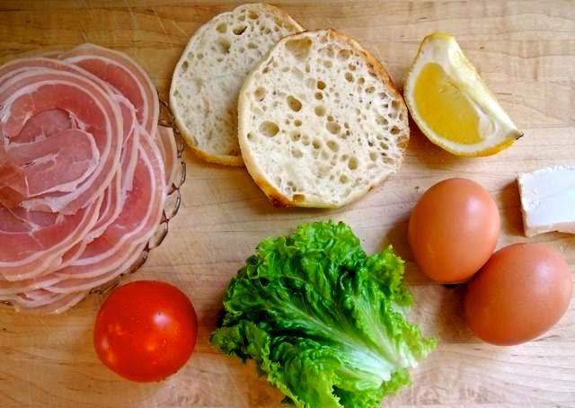 The Briny Lemon: Pancetta and Poached Egg Open-Faced Sandwiches