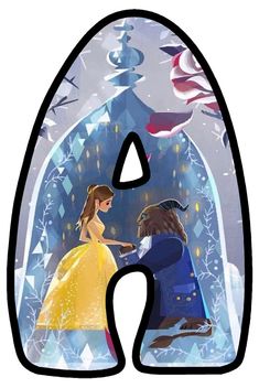 Elegante Abecedario de la Bella y la Bestia. Beauty and the Beast ...