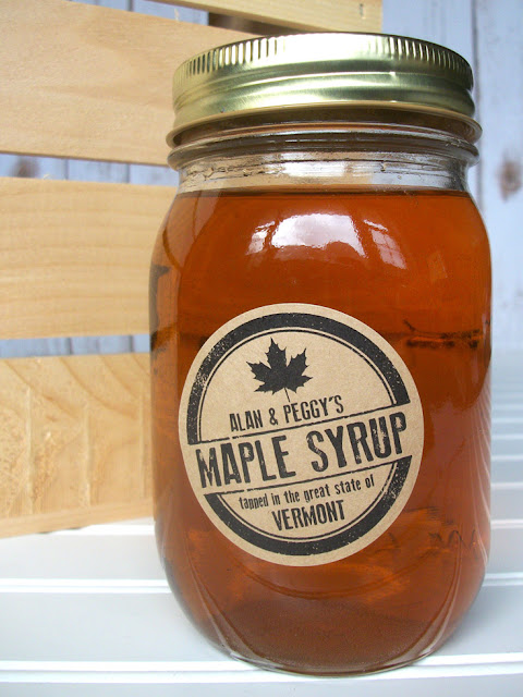 Colorful Adhesive Canning Jar Labels: Custom Maple Syrup Bottle Labels