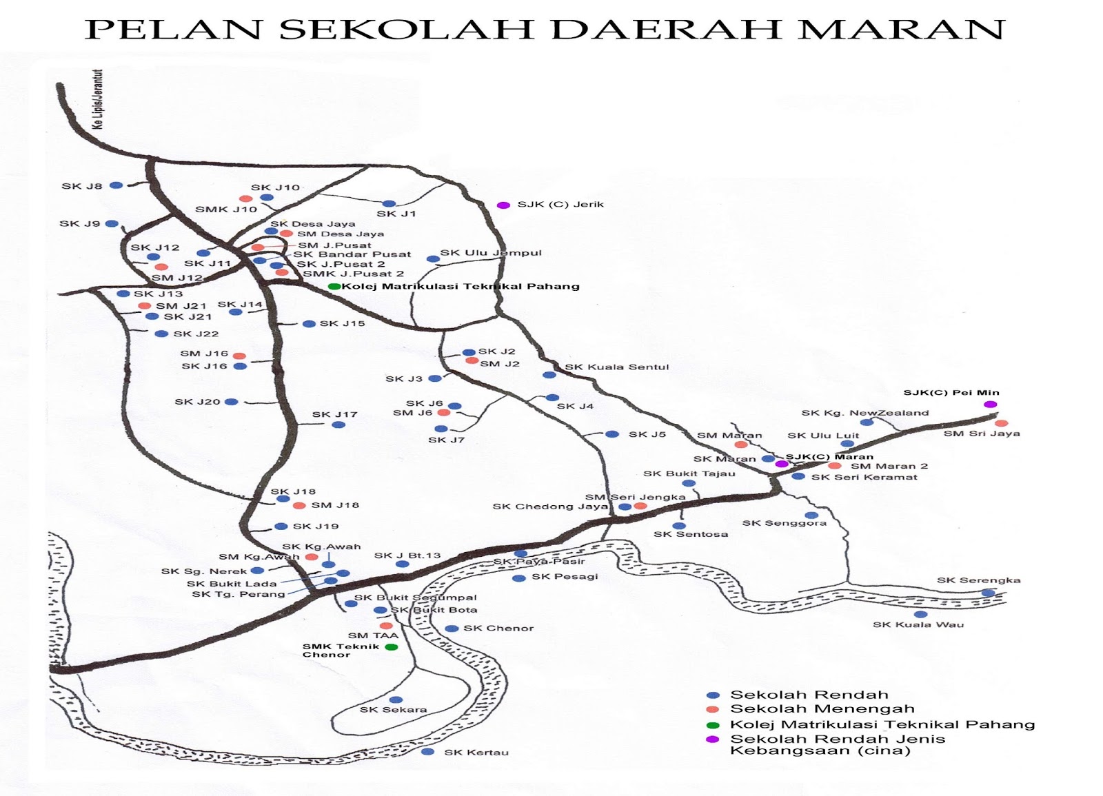 Gerbang Kualiti Pendidikan: Pelan Lokasi Sekolah Daerah Maran