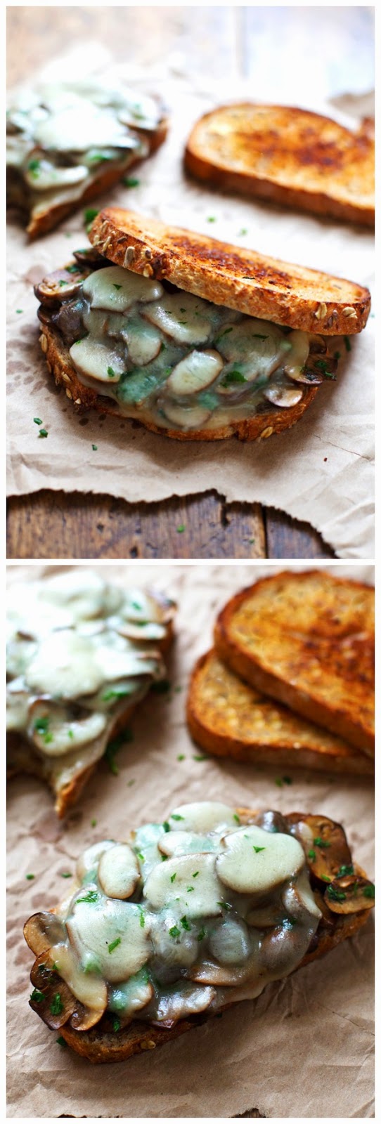 Simple Garlic Butter Mushroom & Provolone Melts ~ Easy Kitchen 4 All