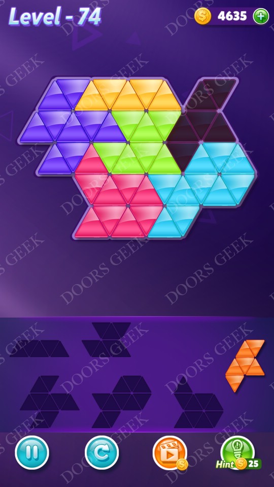 Block! Triangle Puzzle Intermediate Level 74 Solution ~ Doors Geek