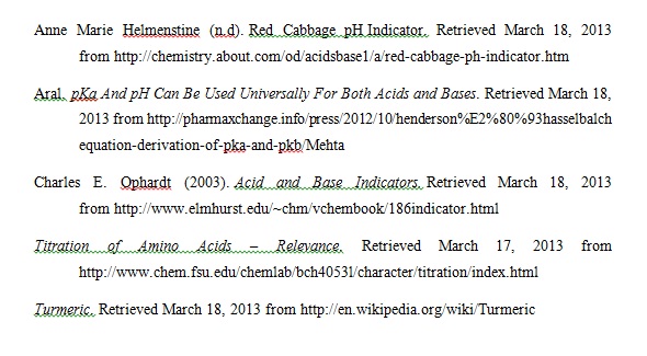 biochemistry: Experiment 1 : Acid Base Experiment
