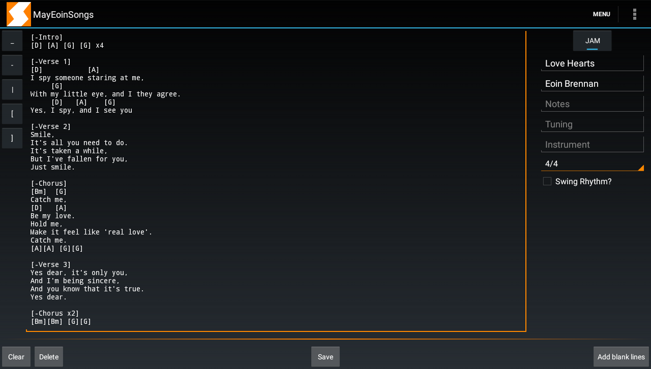 Adding & Editing a song