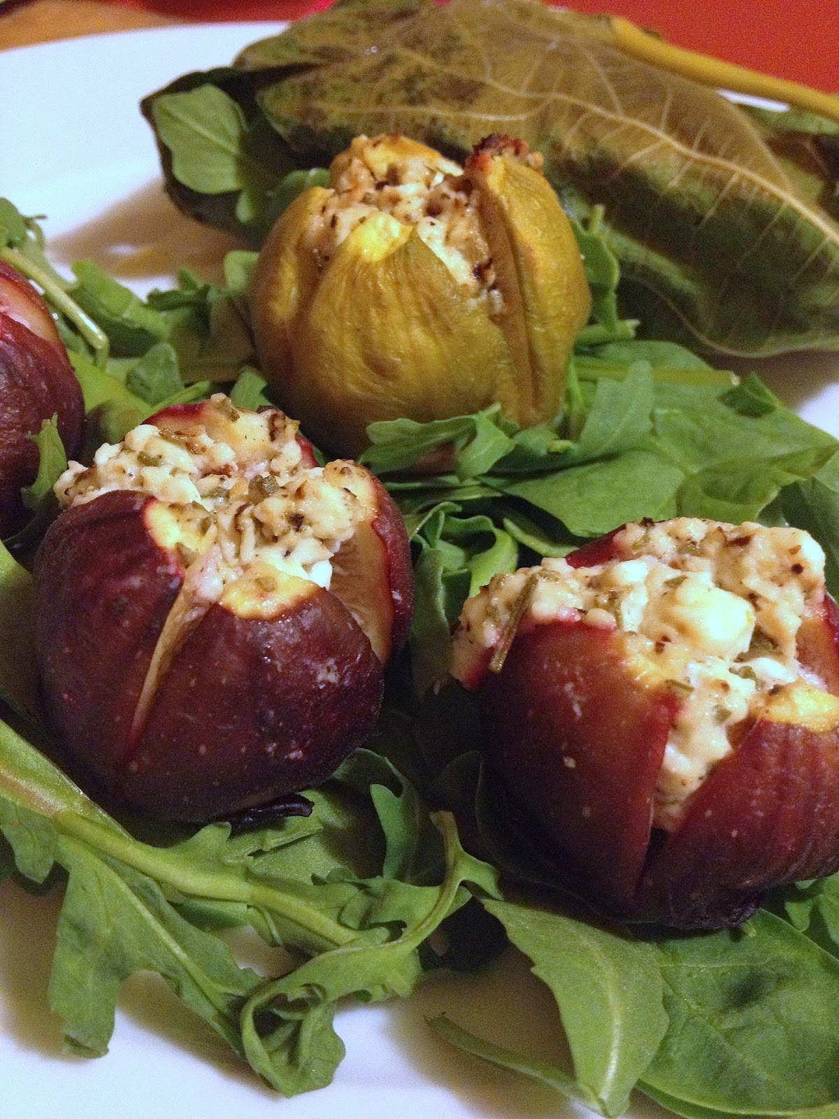 Keep the Peas: KING SALMON IN FIG LEAVES, ROASTED FETA-STUFFED FIGS